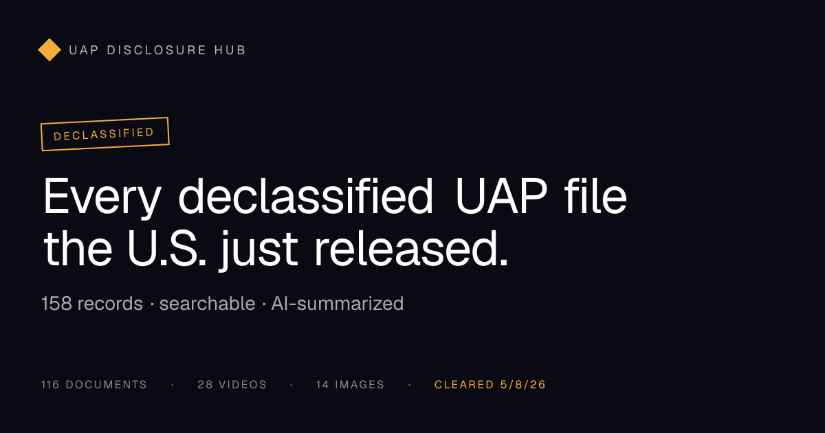 UAP File Watch — the open UAP archive